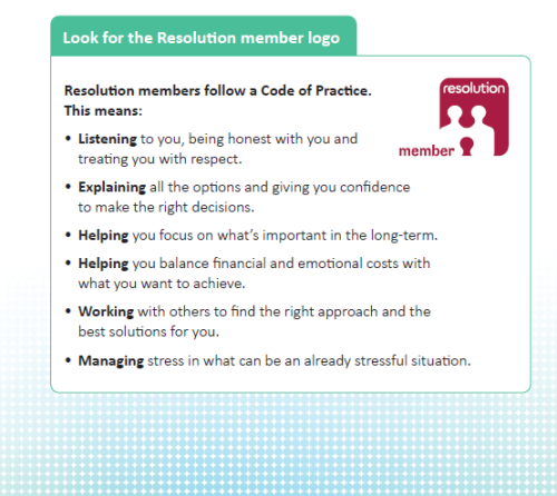 The Code of Practice – client leaflet | Resolution